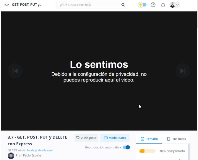 Error reproducción de videos | EDteam