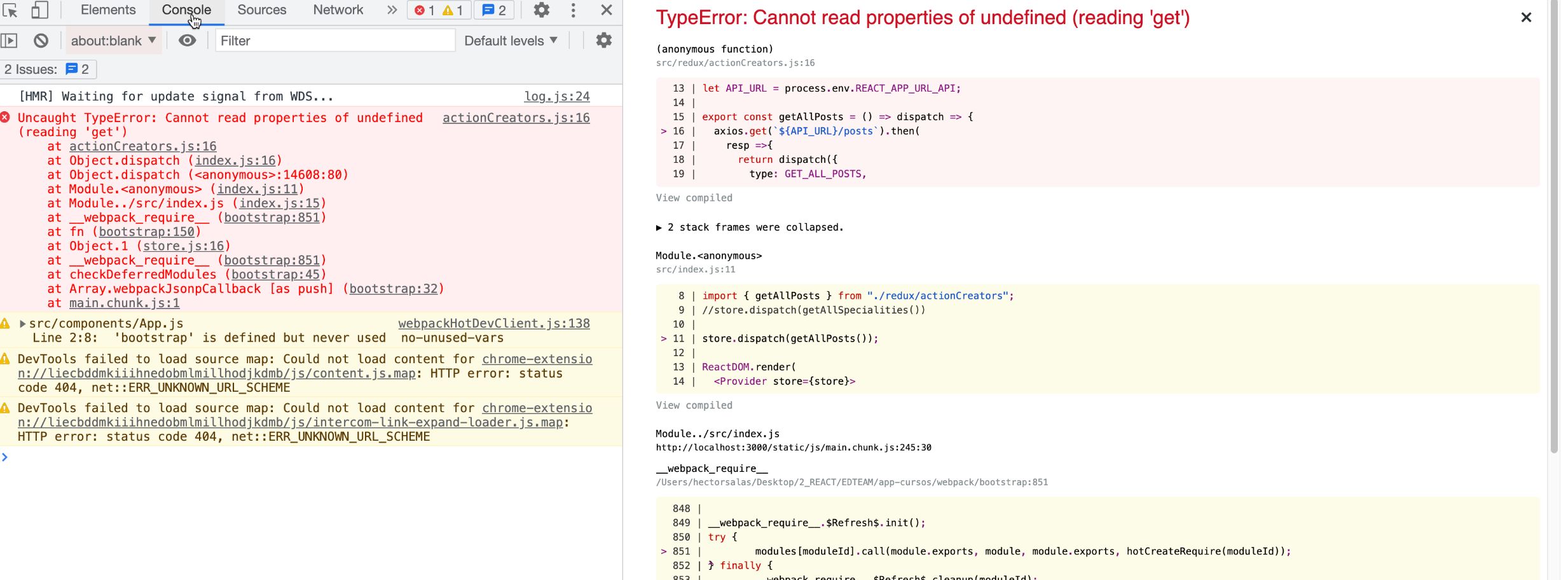 Error al iniciar el proyecto | EDteam