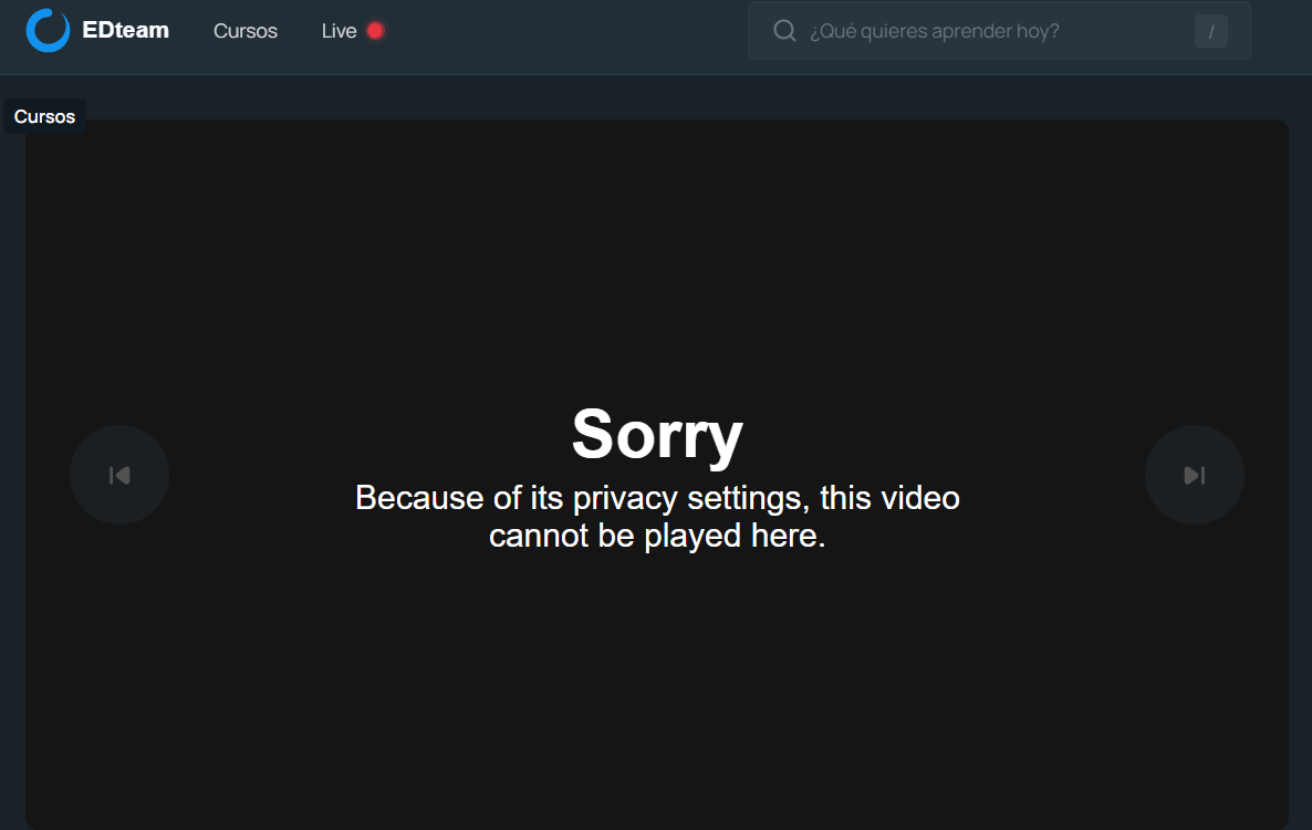 error al reproducir video | EDteam
