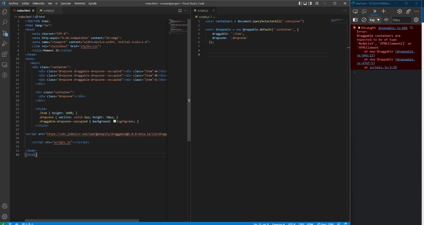 Problema con Droppable | EDteam