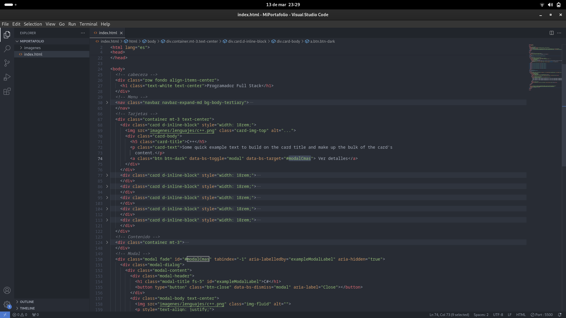 Tengo problemas al cambiarle el id a un Modal | EDteam