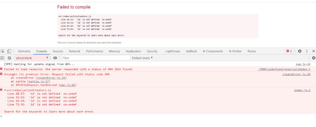 Deja de compilar luego de hacer "store.dispatch..." en index.js | EDteam
