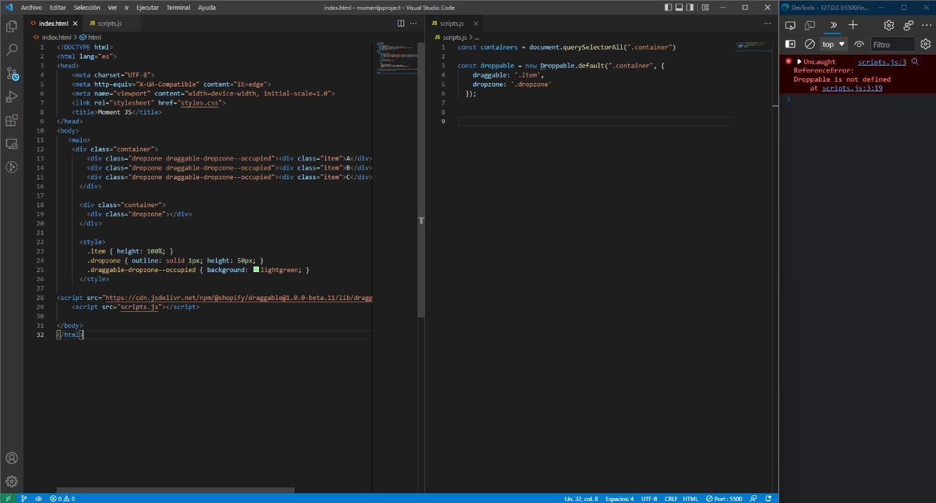 Problema con Droppable | EDteam